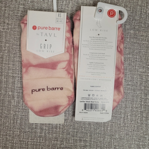 Pure Barre | Accessories | Nwt Pure Barre Pink Tie Dye Tavi Grip Socks ...